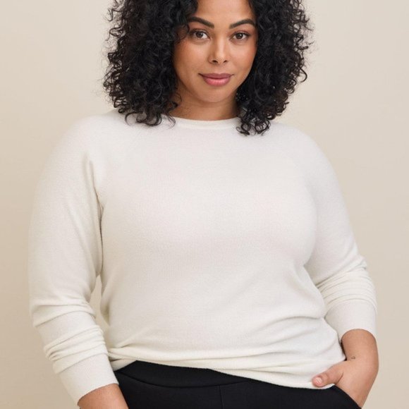 torrid | Sweaters | Torrid Everyday Soft Pullover Crew Sweater In Pristine White | Poshmark